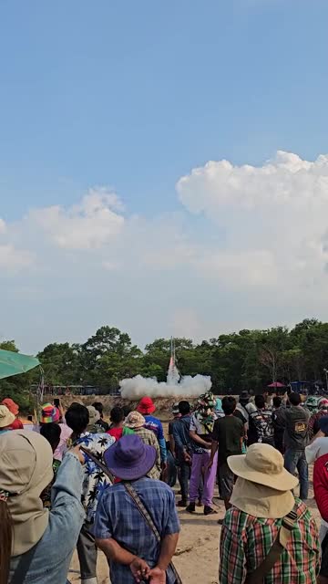 Locals fire homemade rocket into sky to ask gods for rain in Thailand ...