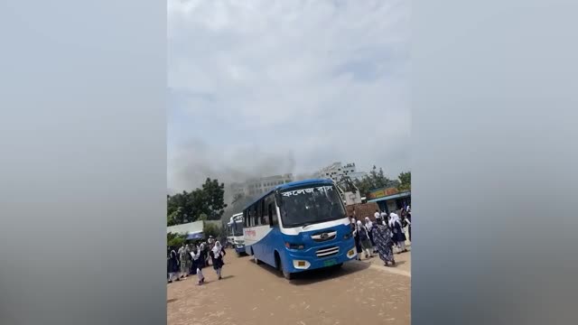 Panicked locals run as fighter jet crashes into school in Bangladesh ...